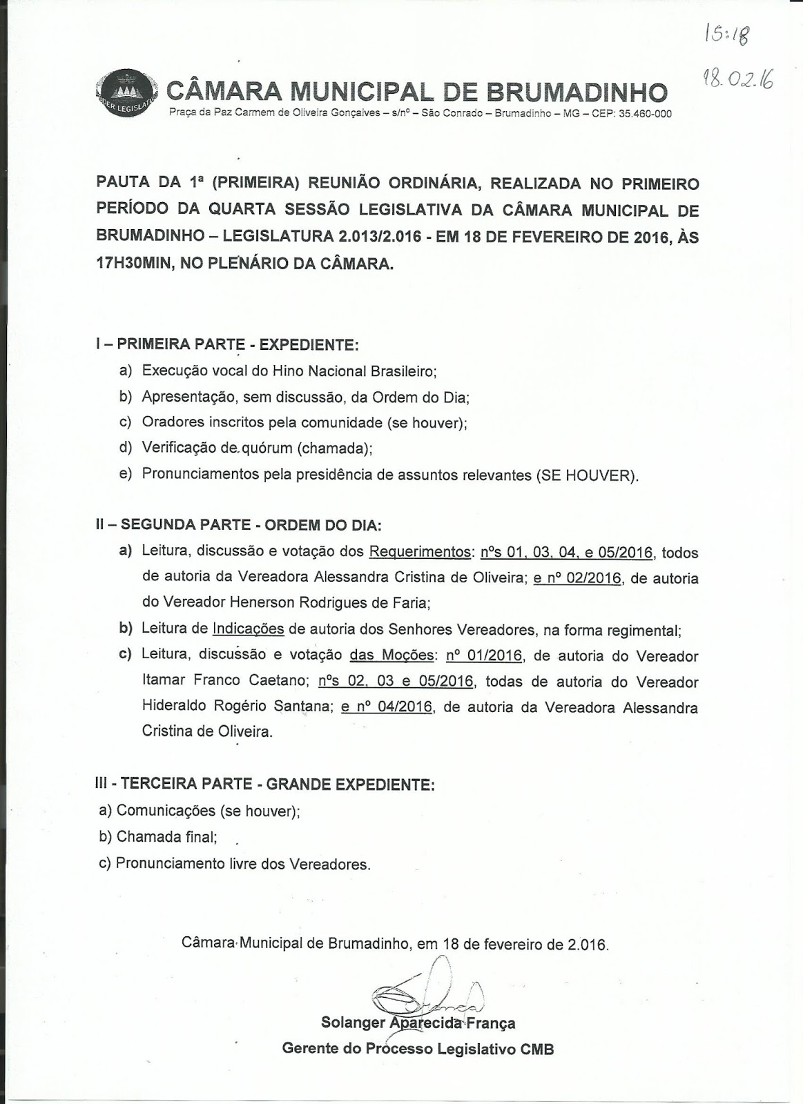 Vereador Reinaldo Fernandes - PT: Pauta da Reunião Ordinária de hoje ... Vereador Reinaldo Fernandes - PT: Pauta da Reunião Ordinária de hoje ...