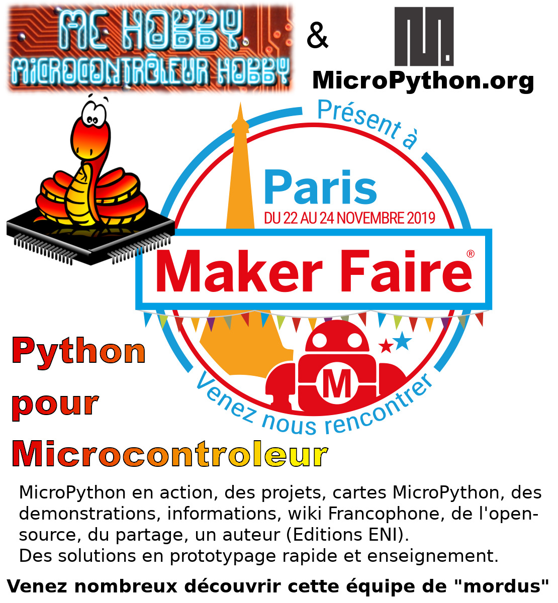 MCHobby et MicroPython à la Maker Faire de Paris - MCHobby - Le Blog