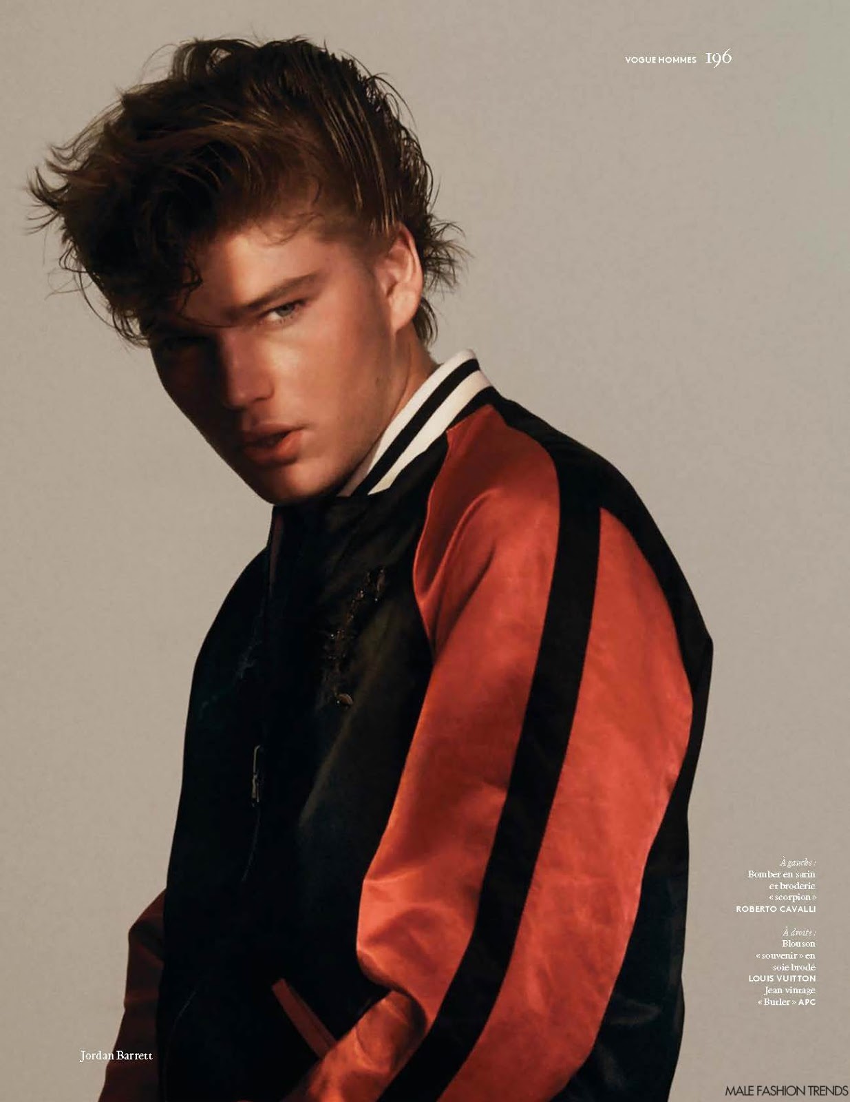 Jordan Barrett para Vogue Hommes Spring/Summer 2016 por David Sims