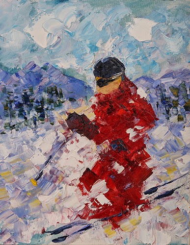 Judith Babcock Artist: Skier, Ski Art Paintings,Winter Art,Colorado ...