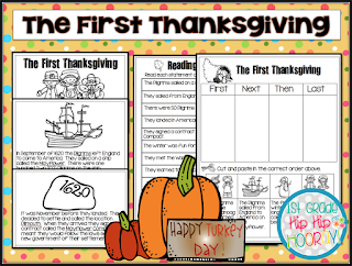 1st Grade Hip Hip Hooray!: The First Thanksgiving...An educational ...