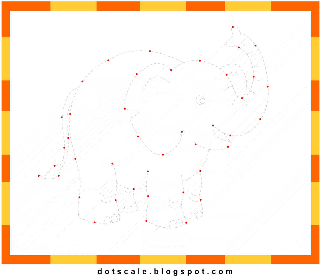 Kids Printable Dot to Dot Free: Elephant Dot to dot for kids
