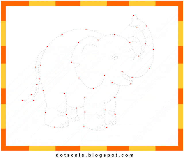 Kids Printable Dot to Dot Free: Elephant Dot to dot for kids