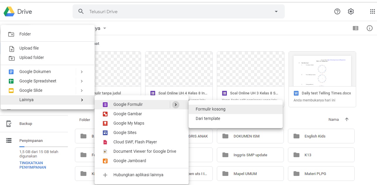 Membuat Soal Online dengan Google Form - BAHASA INGGRIS SMP/MTs