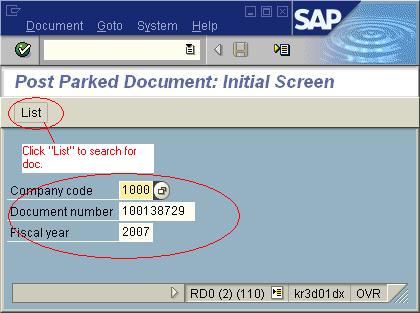 How to Park and Post a Document in SAP FI ~ sap Financial accounting (FI)