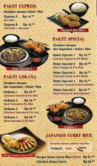Harga Menu Gokana Ramen & Teppan Lengkap 2017