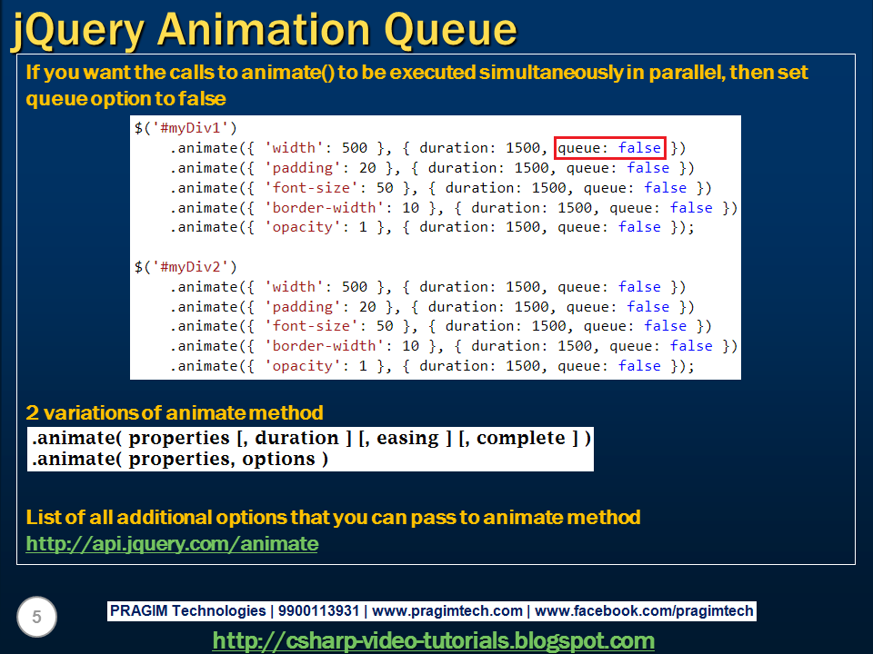 Sql Server Net And C Video Tutorial Jquery Animation Queue
