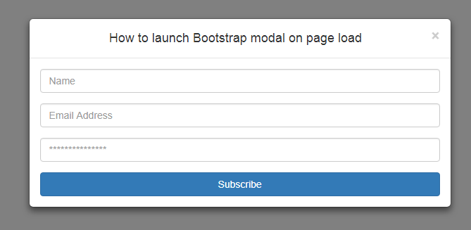 How to Launch Bootstrap Modal on page load