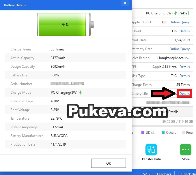 Cara Cek Cycle Count Baterai iPhone di PC dengan 3uTools | PUKEVA