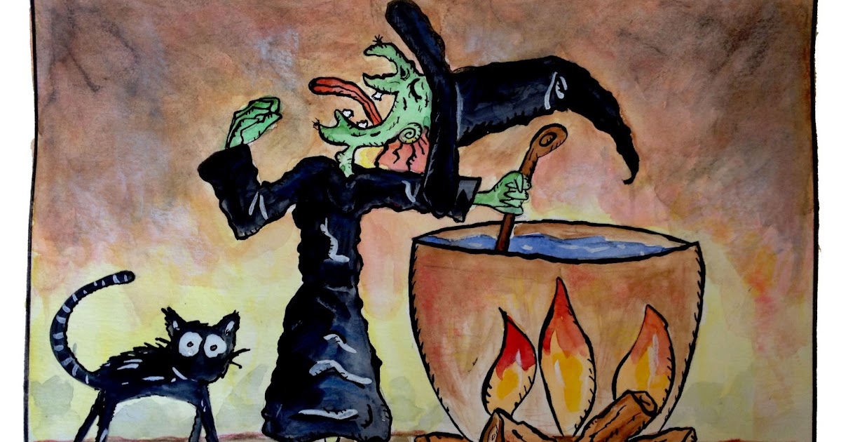 Galaxia de letras: Ilustración: La bruja y el caldero