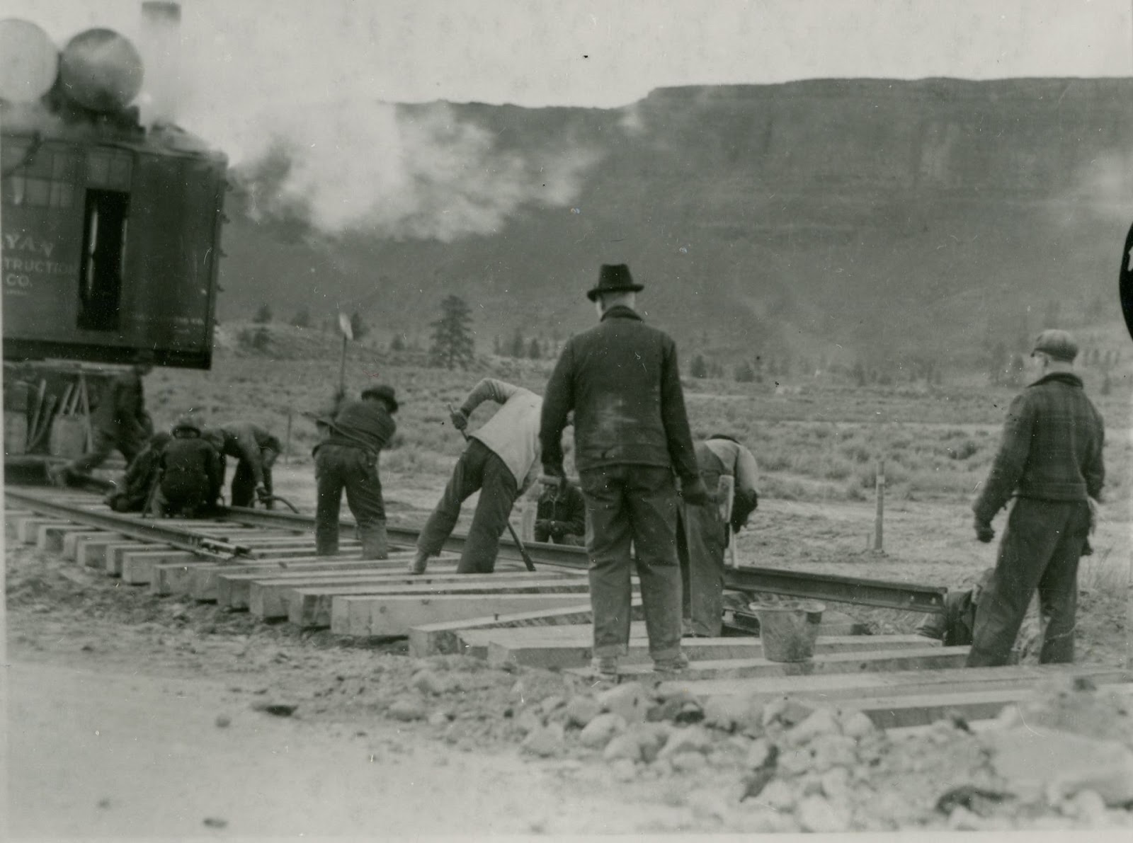 Big Bend Railroad History: 1935 US Construction Railroad Track Laying Views