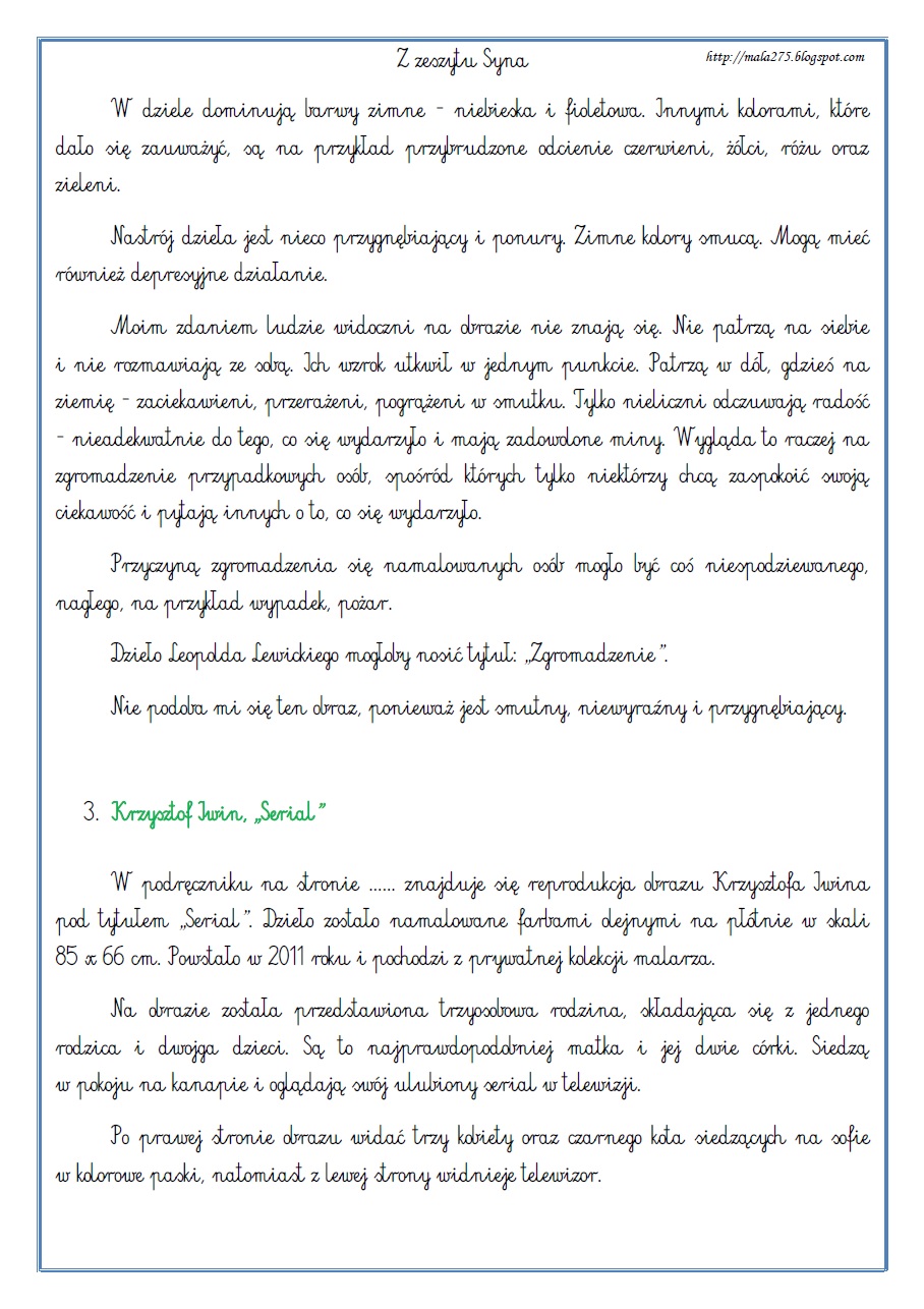 BLOG EDUKACYJNY DLA DZIECI: Opis obrazu