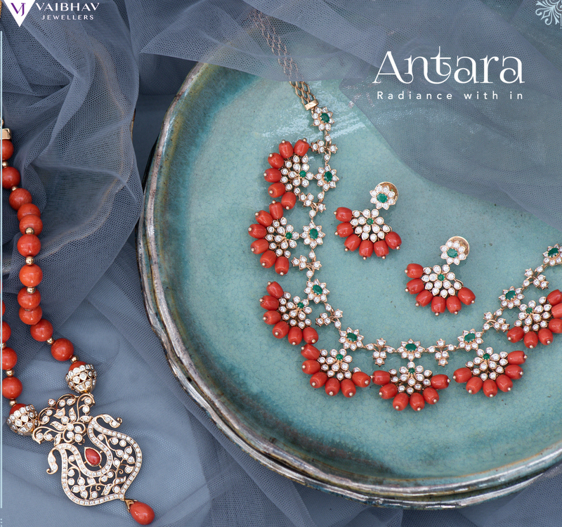 Coral Diamond Sets Exclusive by Vaibhav - Jewellery Designs