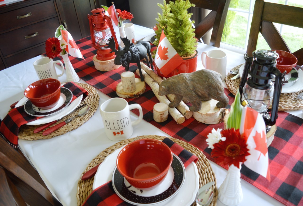 Dining Delight: Woodland Themed Canada Day Tablescape