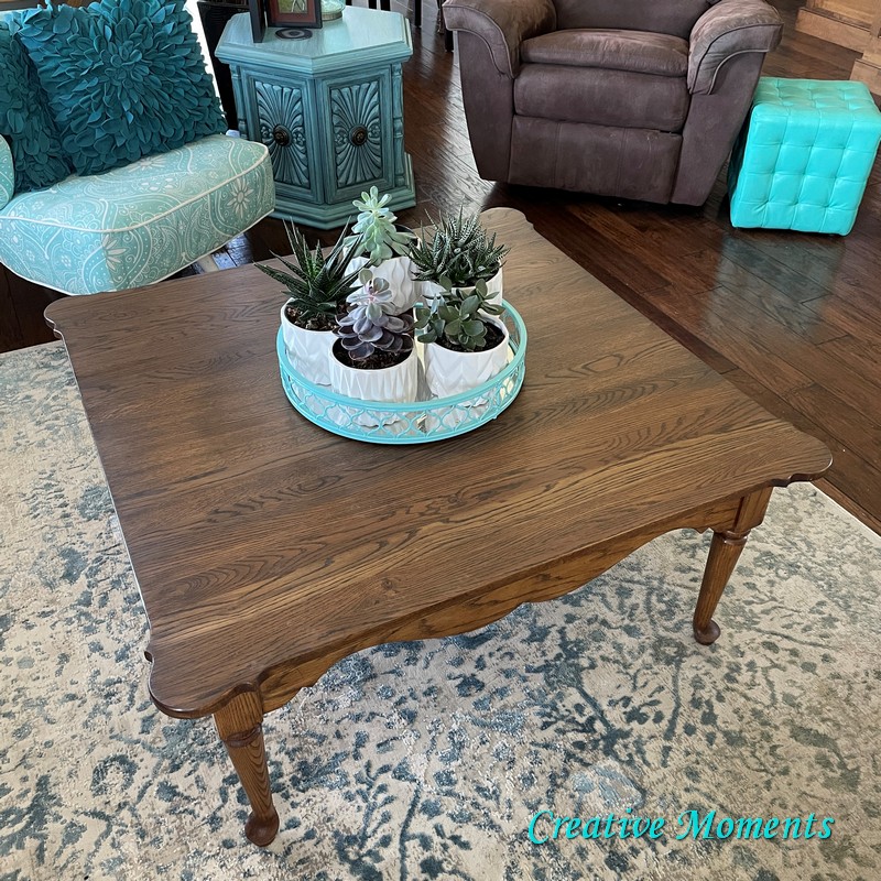 How I Reloved A Water Stained Table Top