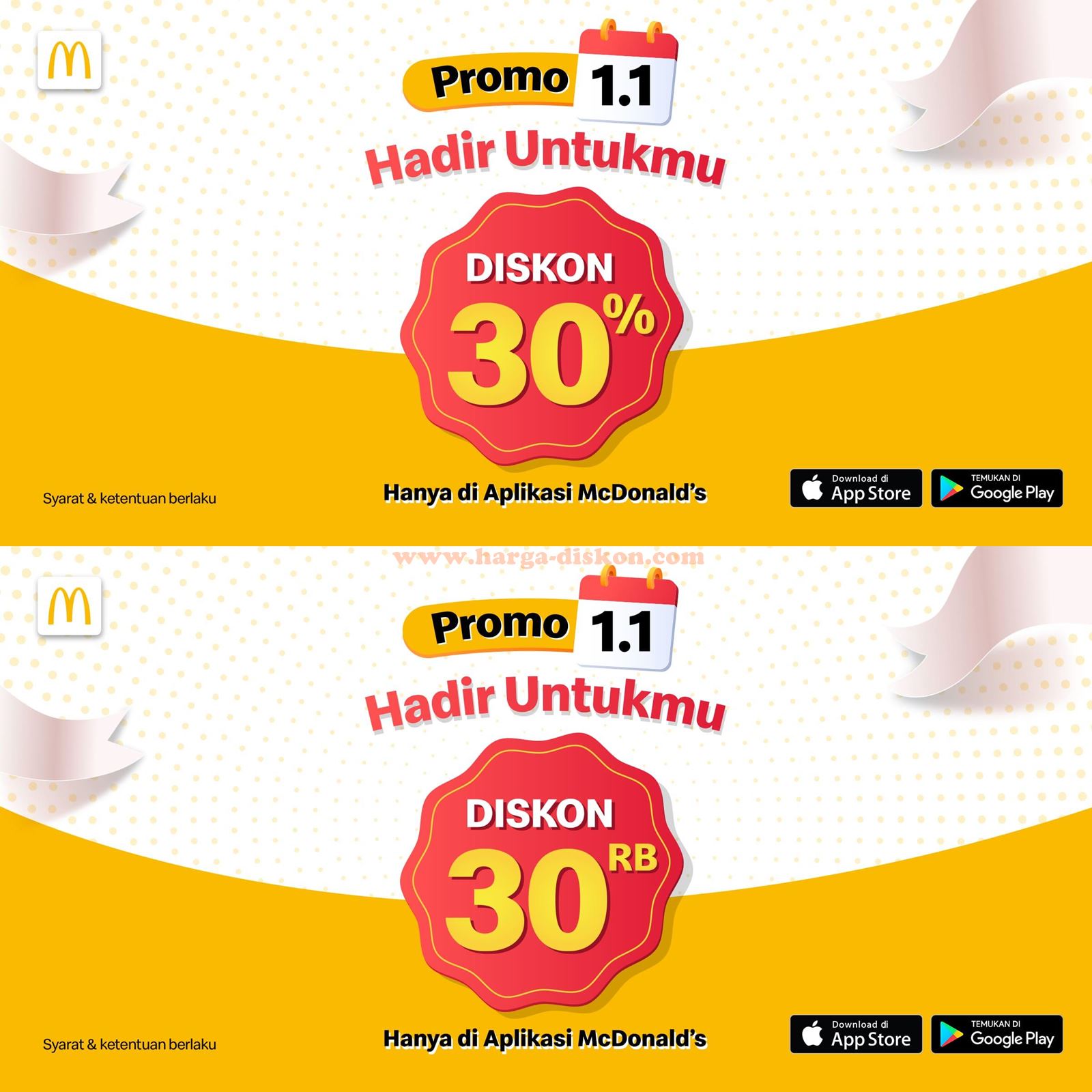 Promo McDonalds Spesial 01.01 Diskon Rp30.000 Periode 01 Januari 2022 • SoPasti.Com