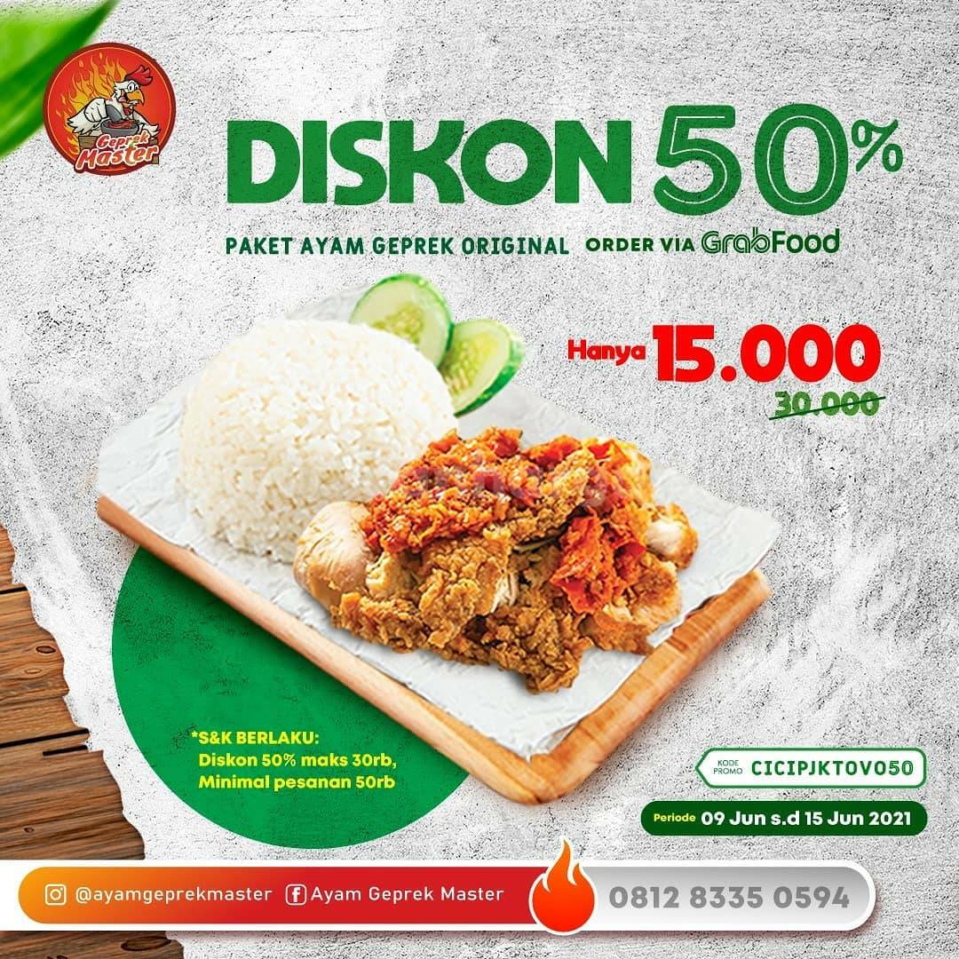 Promo Ayam Geprek Master Diskon 50% order via GRABFOOD - scanharga