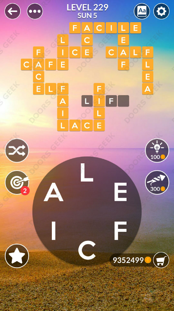 Wordscapes Level 229 Answers ~ Doors Geek