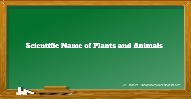 Scientific Names of Plants and Animals - G.K. Readers