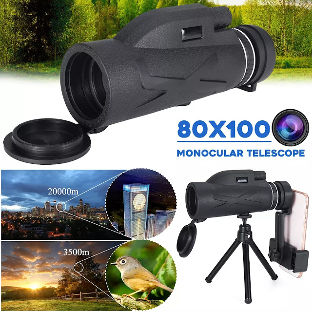 80x100 Magnification Portable Monocular Telescope Powerful Binoculars ...