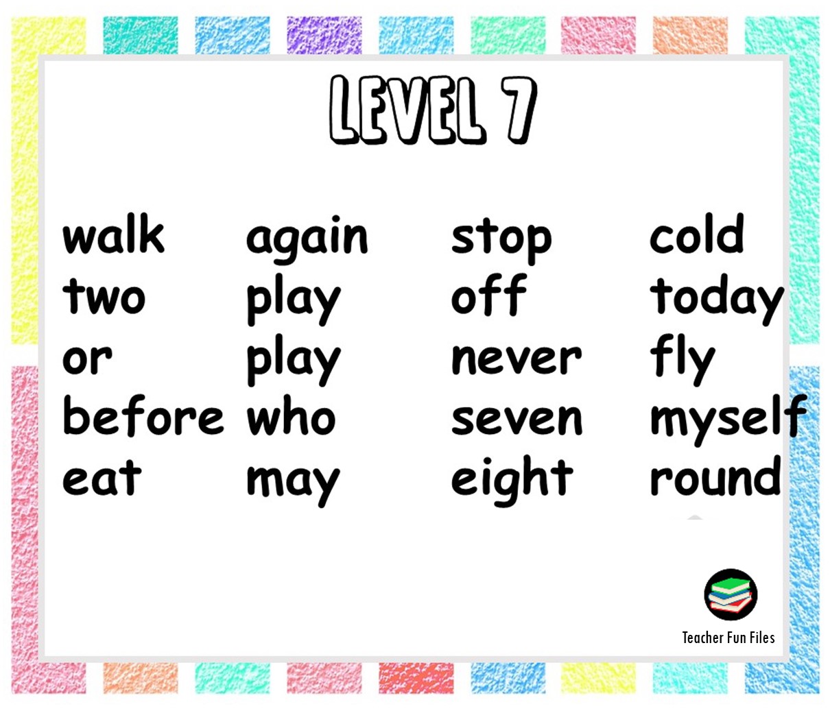 Teacher Fun Files: Basic Sight Words Easy to Difficult Level