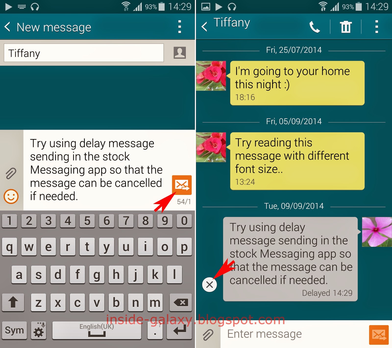 Inside Galaxy Samsung Galaxy S5 How To Enable And Use Delay Message Inside Galaxy Samsung Galaxy S5 How To Enable And Use Delay Message