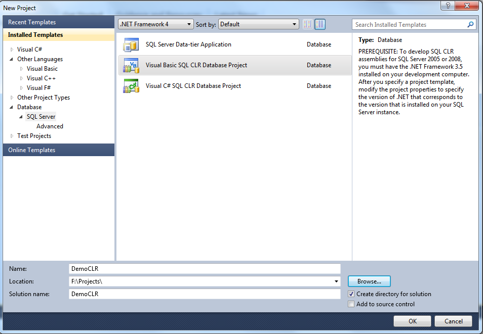 Exact Help: How to create CLR stored procedure in visual studio 2010 in ...