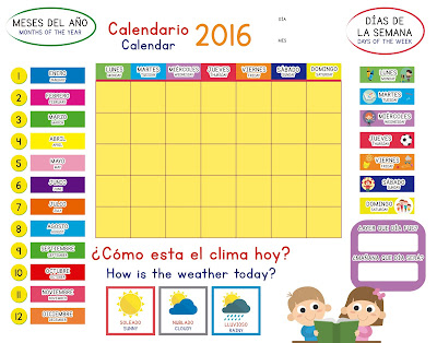 Juega Bebé: Calendario para niños en Preescolar (Imprimible)