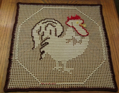 RSSDesignsInFiber: My Filet Crochet "Proud Rooster" in On Fire For ...