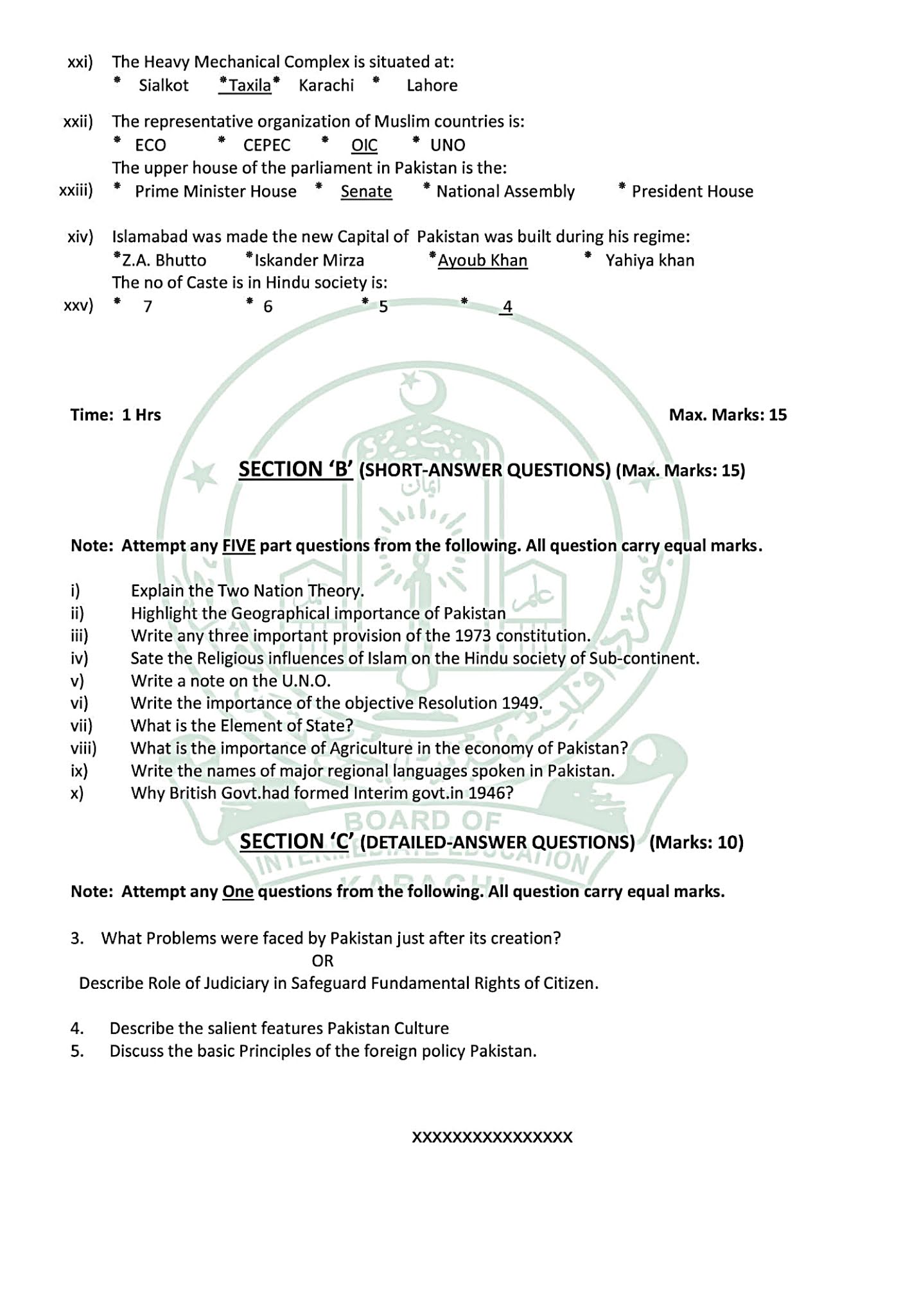 Education Is The Key To Success: Pakistan studies (Compulsory) - For ...