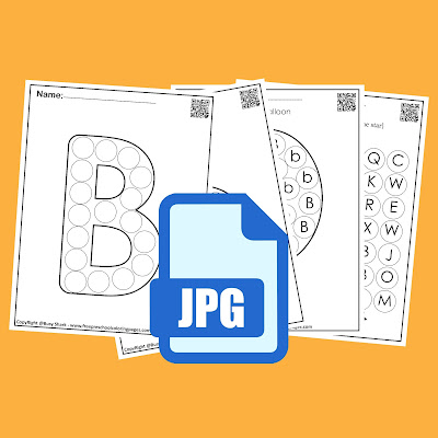 Set of Letter B "10 free Dot Markers coloring pages"