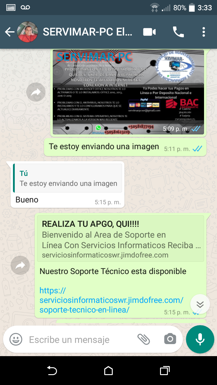 Solicitando Soporte Técnico un Cliente de Nicaragua del Municipio del Tortuguero