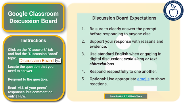 The EdTechspert Chronicles: Google Classroom Discussion Board Student ...