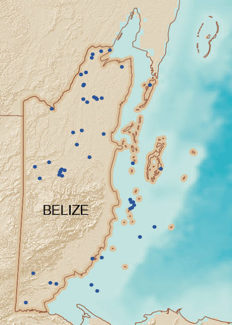 Western Belize Happenings!: Belize MAP OF oil wells drilled over 50 years.