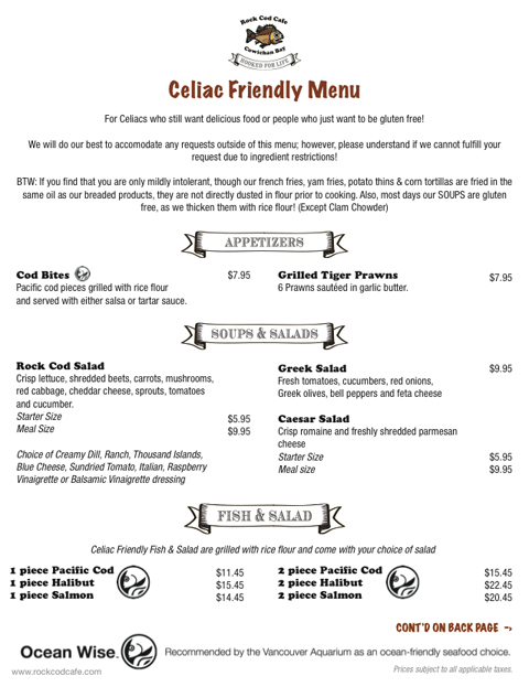 The Celiac Scene: Rock Cod Café Launches Celiac Summer Menu!