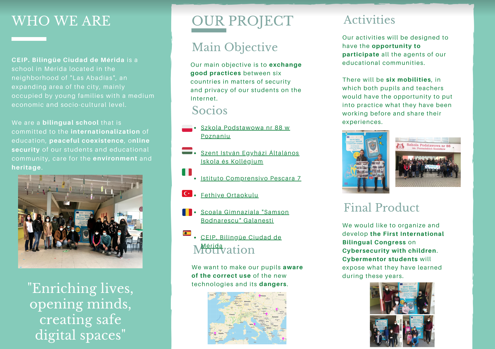ERASMUS+ KA229: Cybersecurity Schools: Project Leaflets