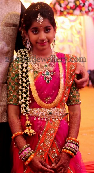 Shriya Half Saree Function - Jewellery Designs