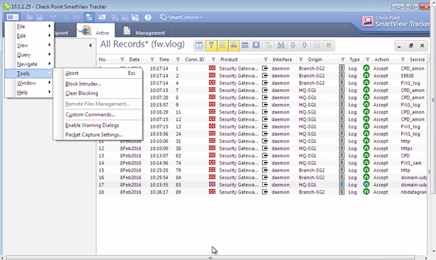 My Check Point CCSA Journal: Check Point SmartView Tracker