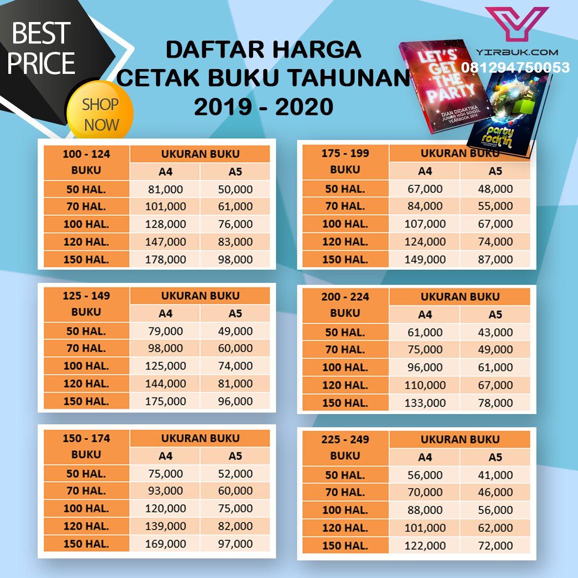 DAFTAR HARGA CETAK BUKU TAHUNAN 2019 - 2020 - Buku Tahunan Sekolah ...