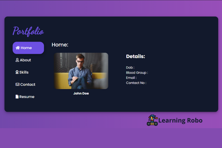 Responsive Multi Tab Personal Portfolio Using HTML CSS JavaScript Responsive Multi Tab Personal Portfolio Using HTML CSS JavaScript