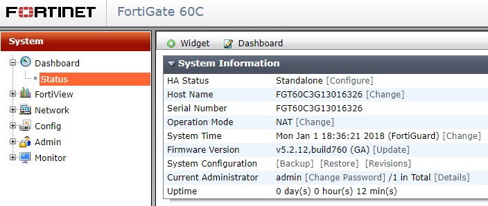 網路工程師雜記: Installing a FortiGate in Transparent mode(以透通模式安裝FortiGate)