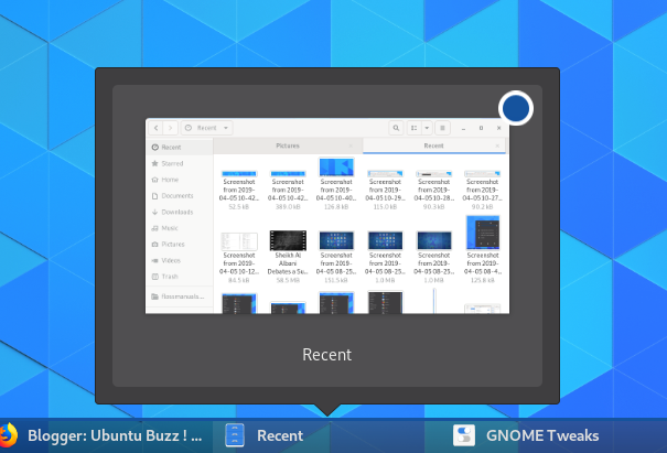 GNOME 3.32 + Bottom Taskbar + Traditional Layout