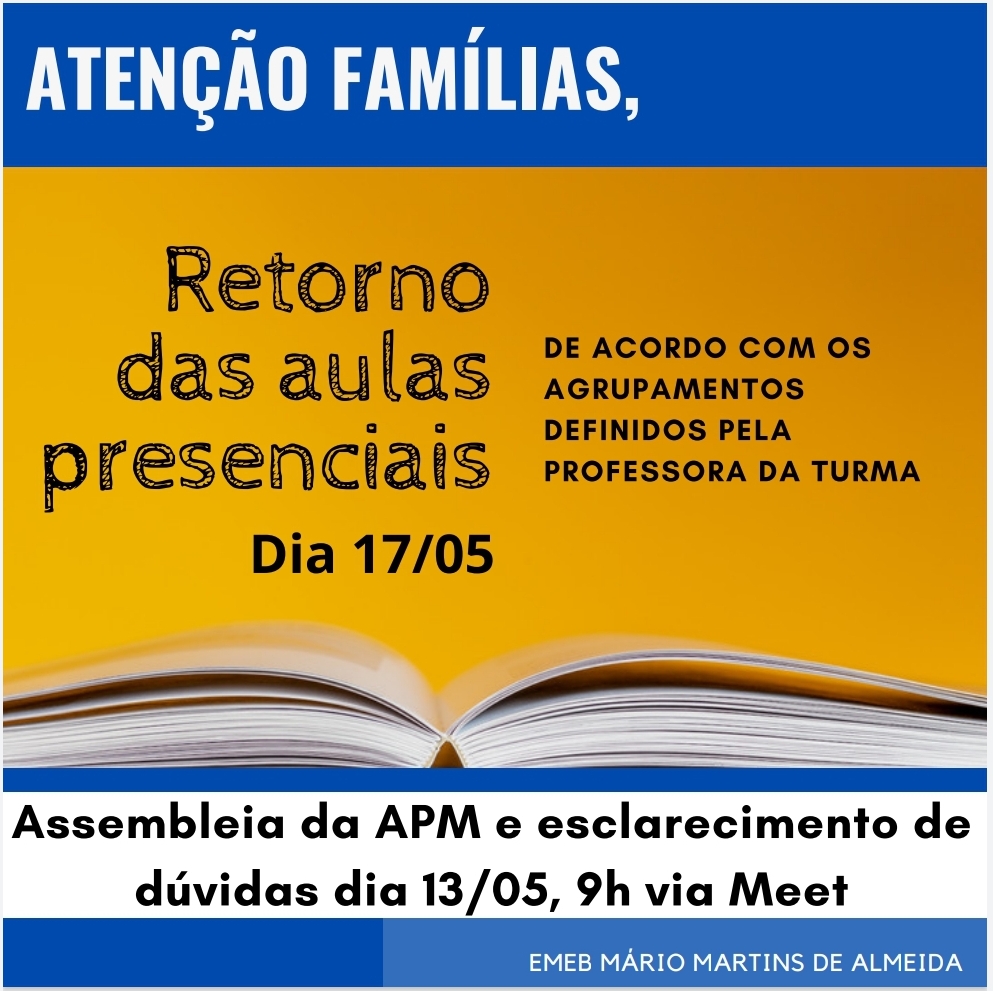 EMEB MÁRIO MARTINS DE ALMEIDA: COMUNICADO 19/2021 - RETORNO DAS AULAS ...