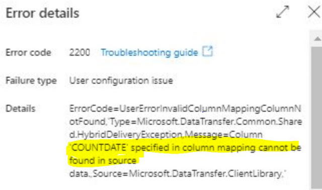 Errorcodeusererrorinvalidcolumnmappingcolumnnotfoundcolumn Xxx Specified In Column Mapping