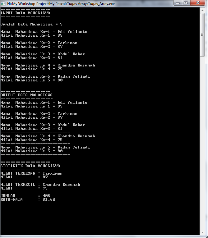 Algoritma Mencari Nilai Terbesar, Terkecil, Jumlah, Rata-rata dari ...