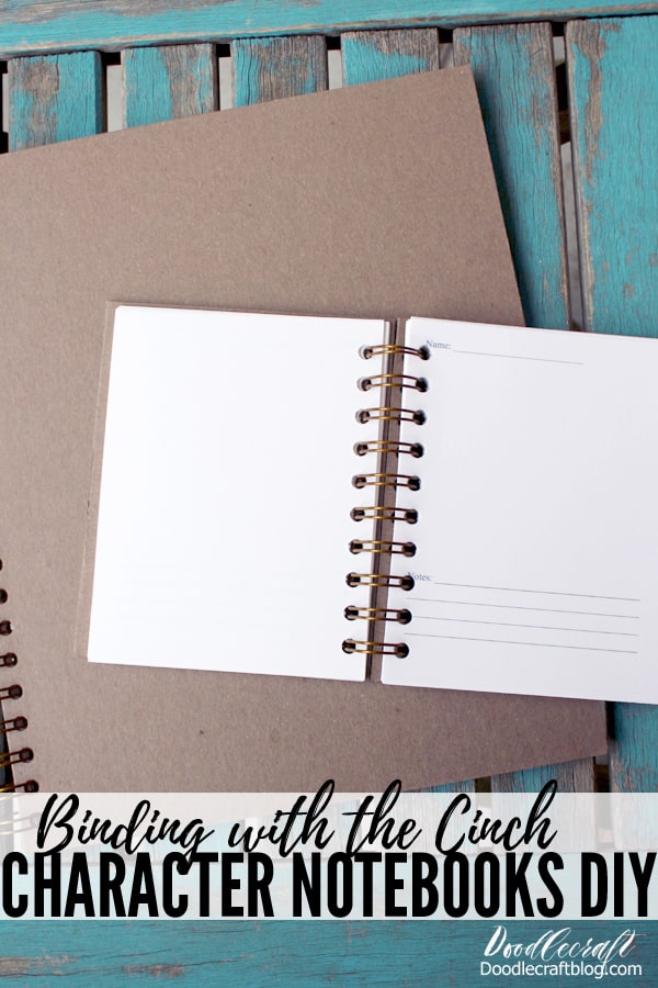 Character Notebooks Made with Cinch Binding Tool
