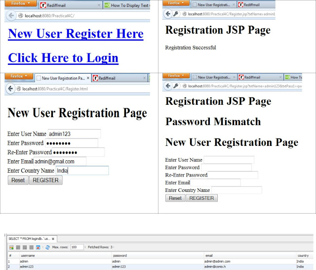 4c. Registration and login JSP application to register and authenticate ...