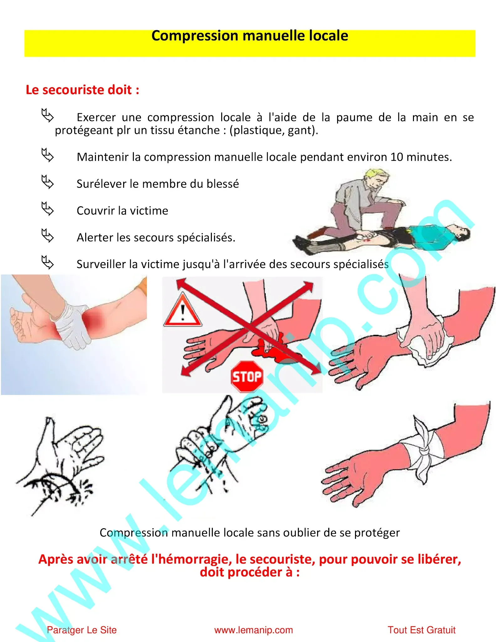 Hémorragie : Secourisme