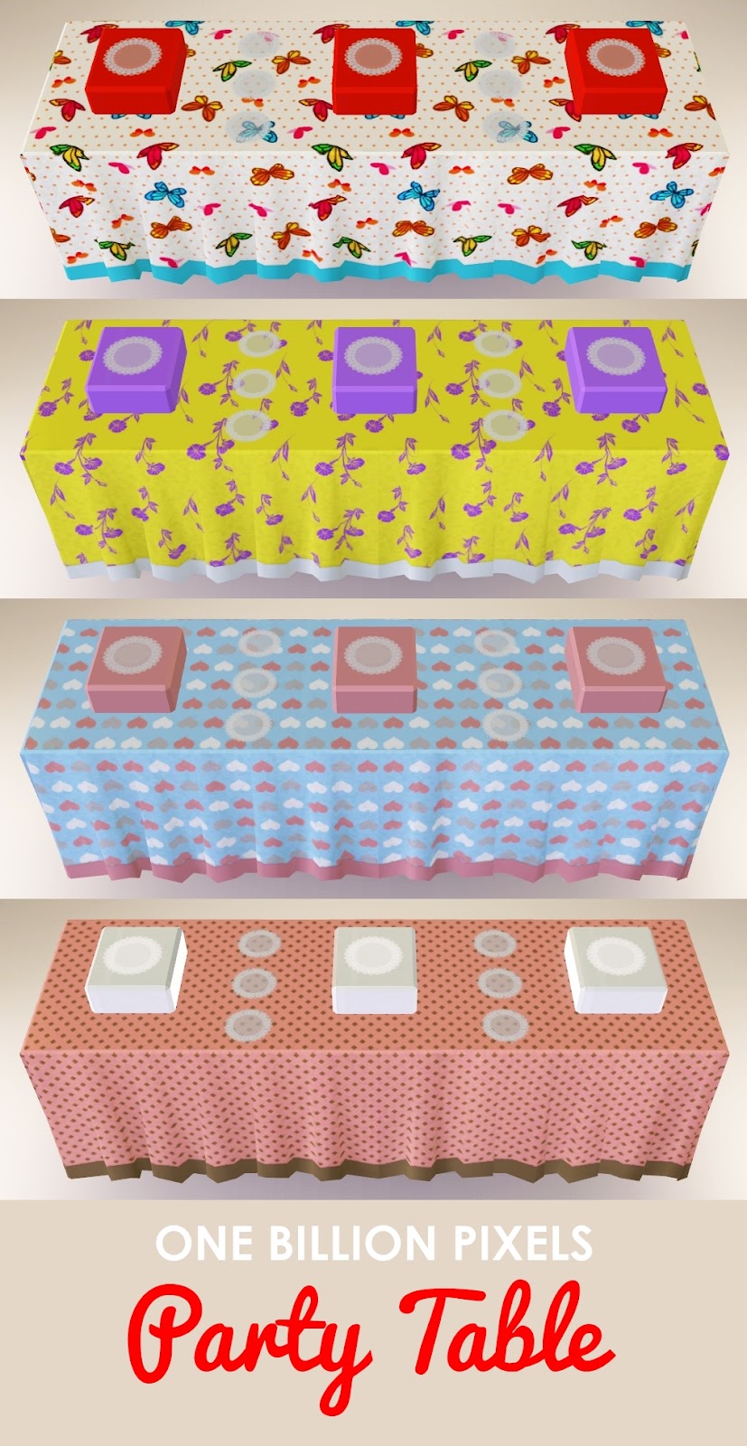 Party Add Ons (Table & Food Cart) - One Billion Pixels