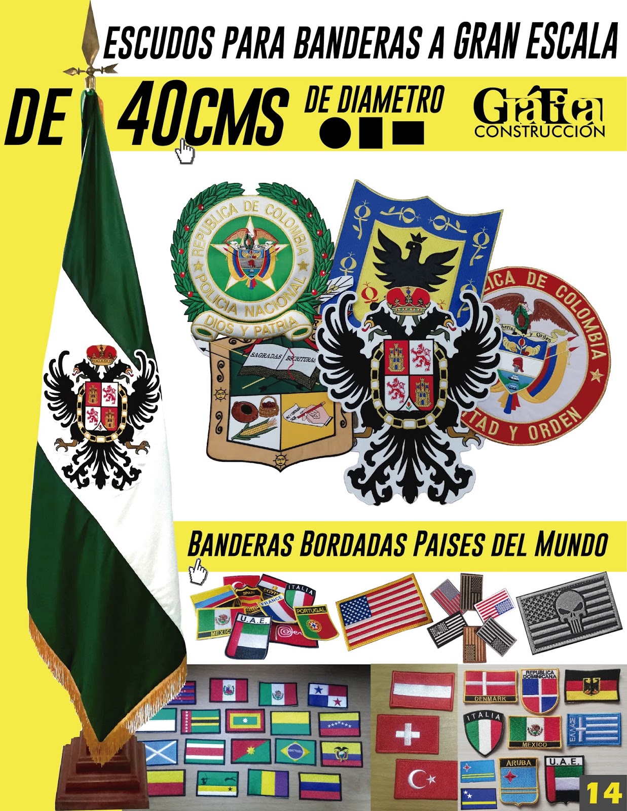ESCUDOS DE BANDERAS BORDADOS, BANDERAS PAISES, GRAN ESCALA Y PEQUEÑAS